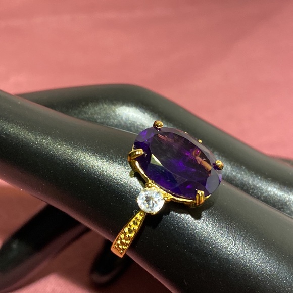 JTV | Jewelry | Amethyst 8k Yellow Gold Over Sterling Silver | Poshmark